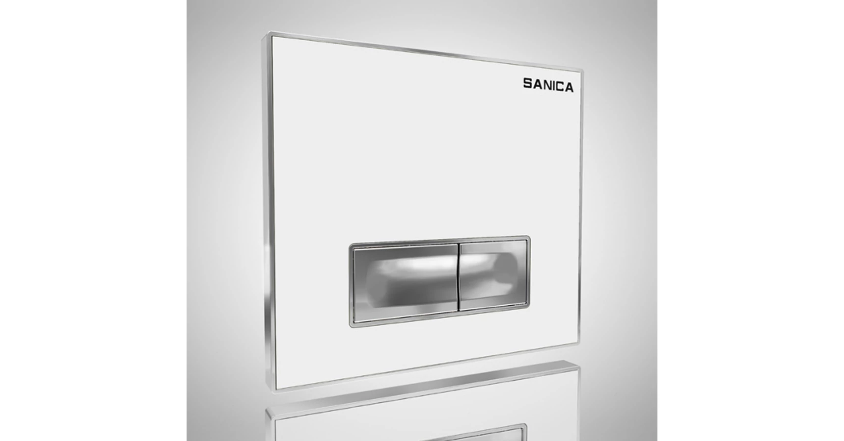 Sanica P5 fehér/króm nyomólap - Sanica - Sanica Webáruház